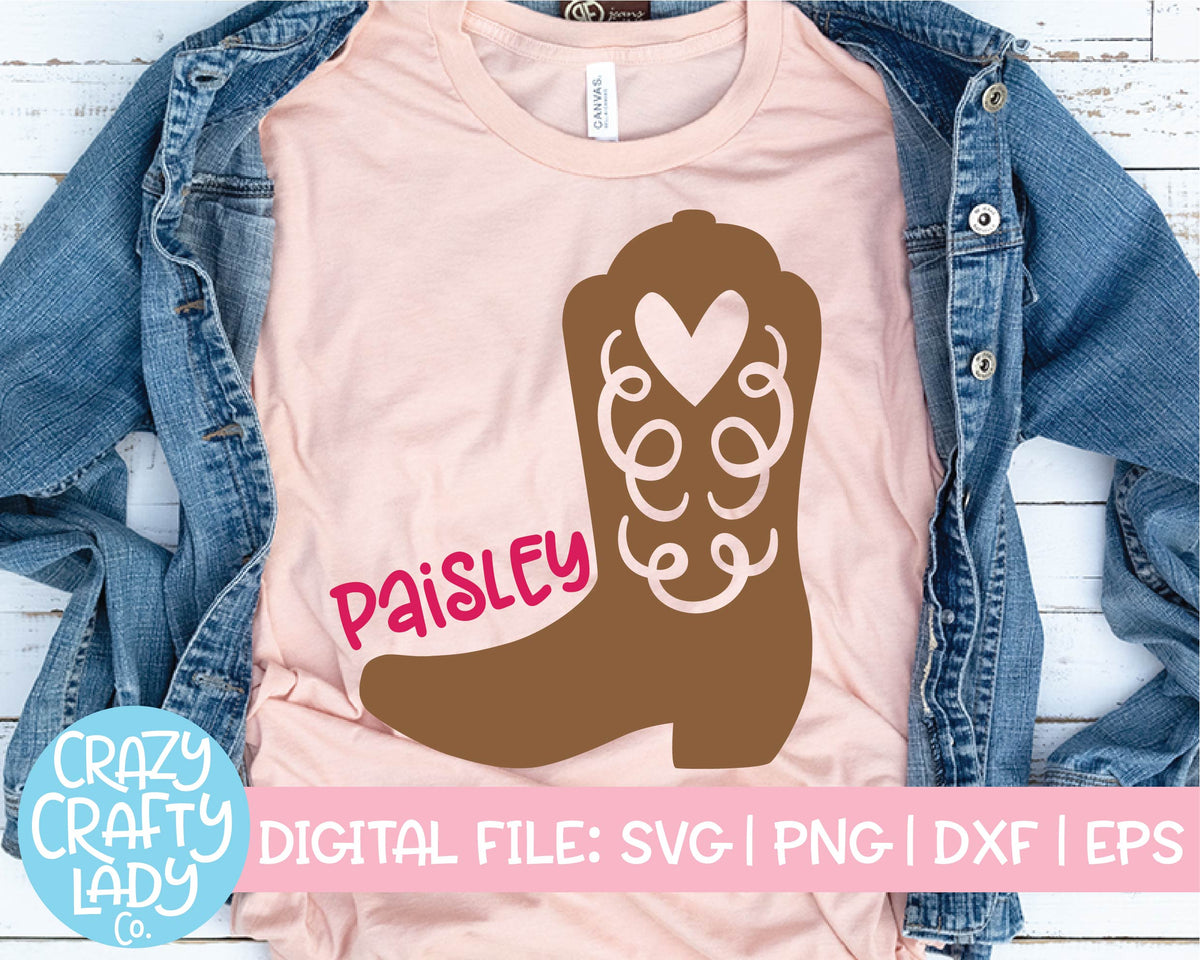 Cowgirl Boot SVG Cut File – Crazy Crafty Lady Co.