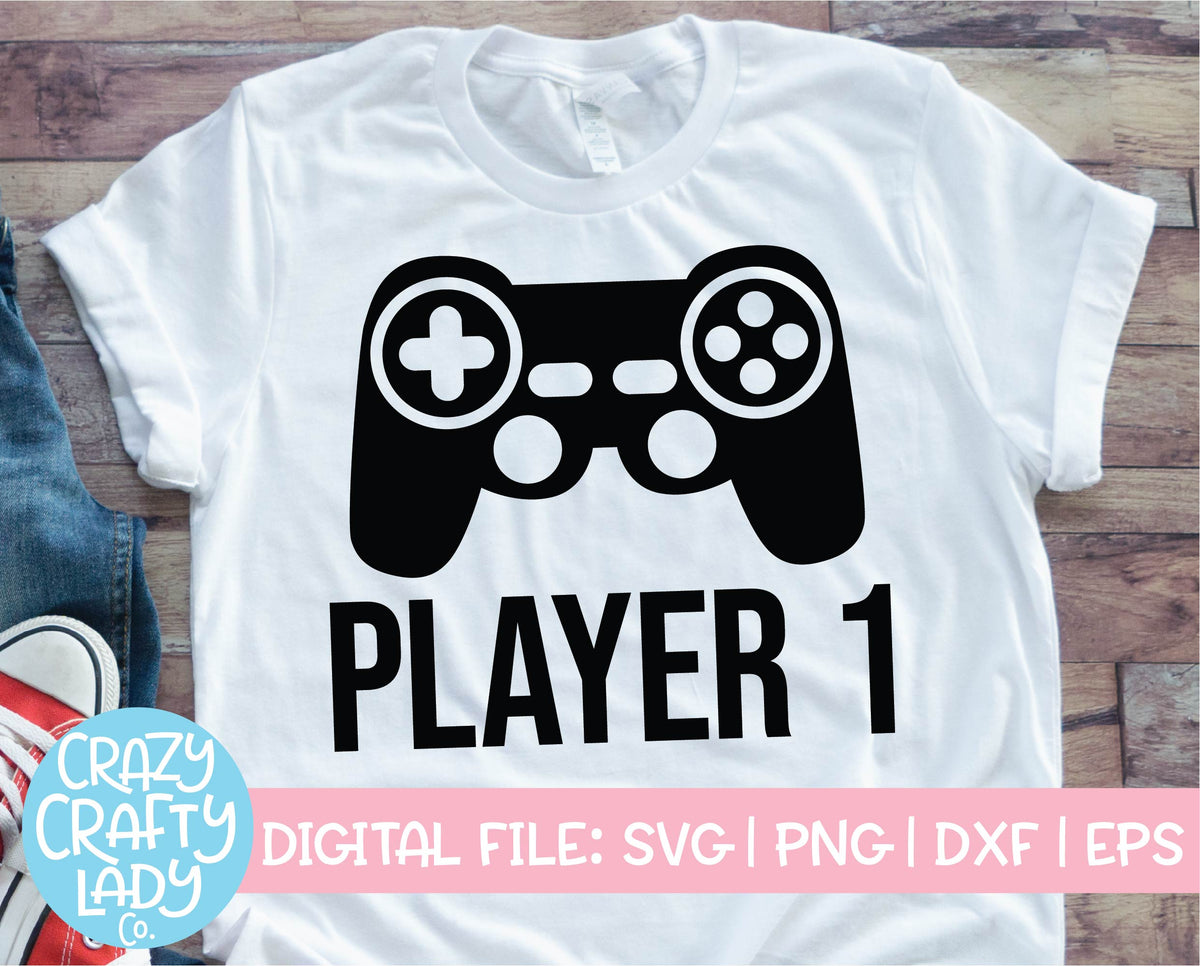 Player 1 SVG Cut File – Crazy Crafty Lady Co.